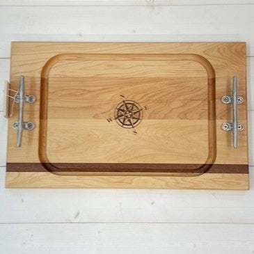Steak Board with Cleat Handles - 20” x 12 1/2” - Compass Rose – Darilynn's